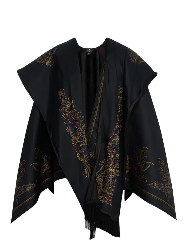 Etro Floral Paisley Jacquard Cape - Print On B