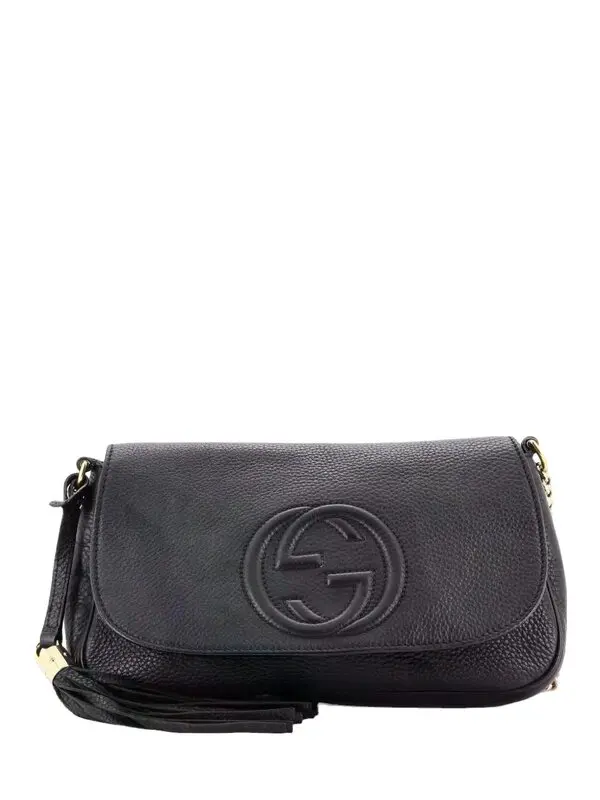 Gucci Soho Chain Leather Medium Crossbody Bag - Black