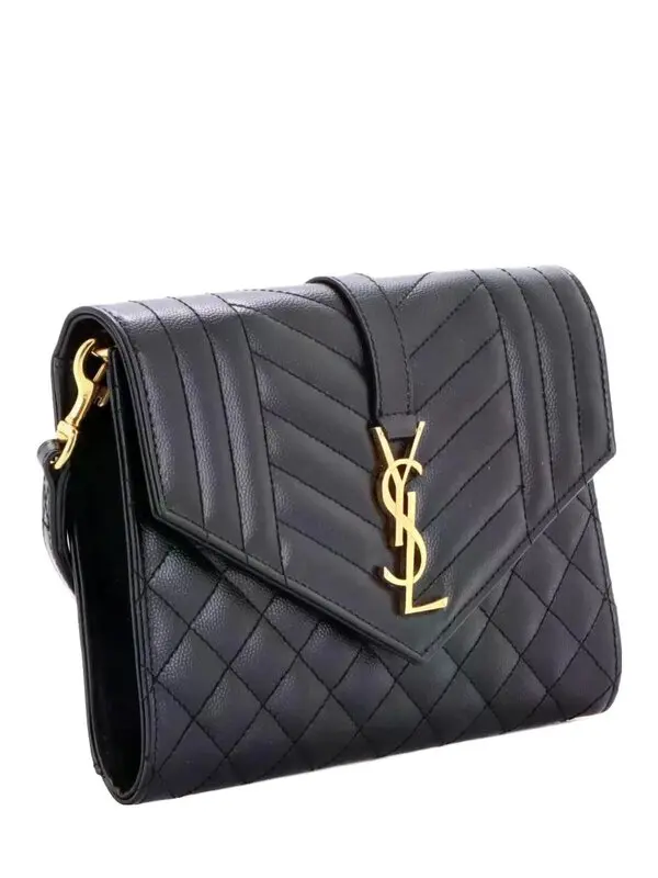 Saint Laurent Monogram Envelope Wristlet - Black