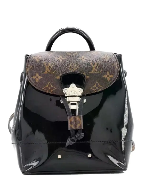 LOUIS VUITTON Hot Springs Vernis Monogram Canvas Backpack - Black