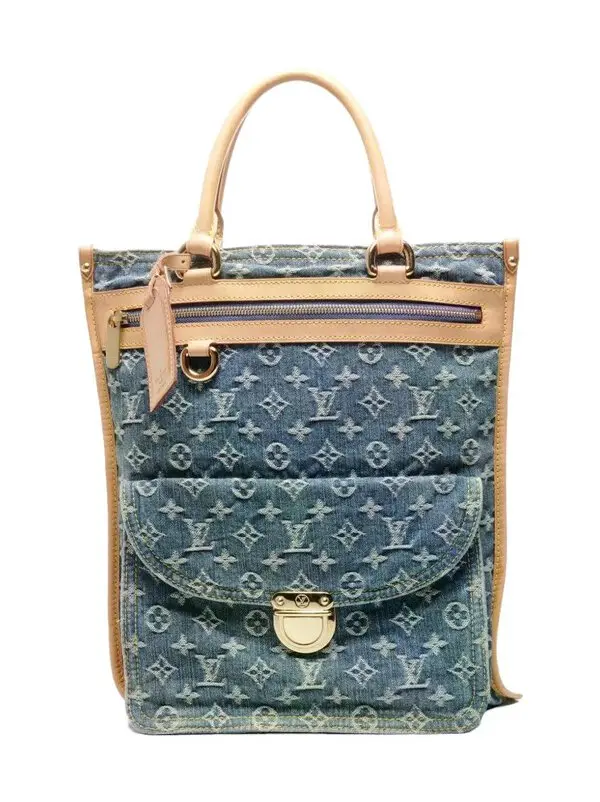 LOUIS VUITTON Monogram Denim Tote Bag - Blue