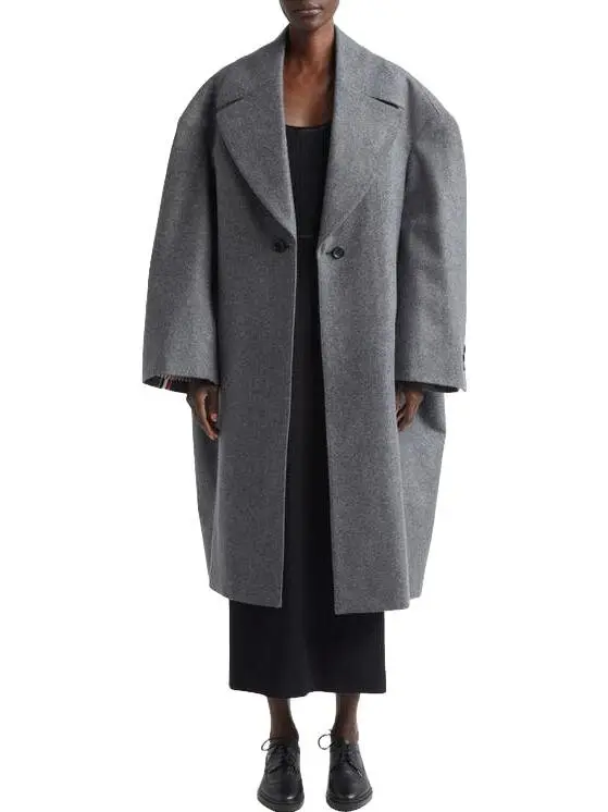 Thom Browne Melton Wool Cocoon Overcoat - Dark Grey