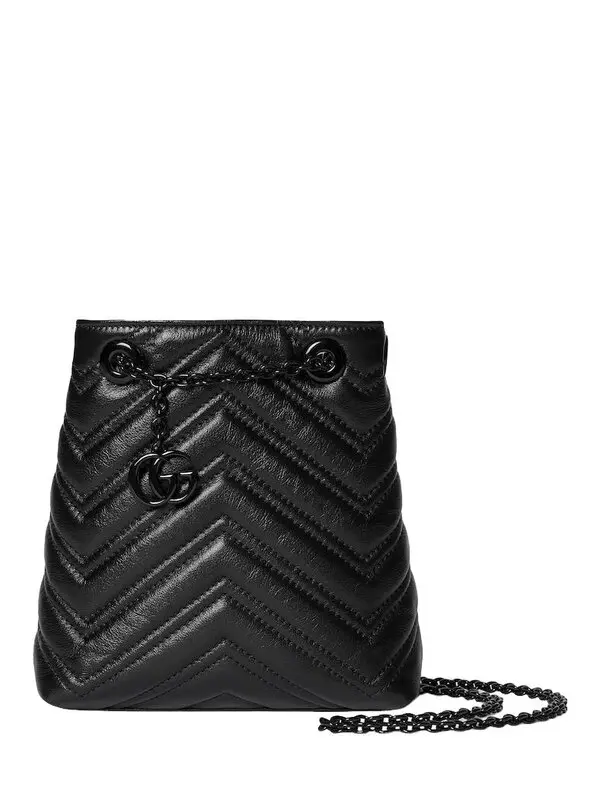 Gucci Gg Marmont Nano Bucket Bag - Black