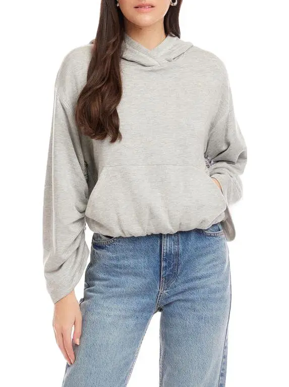 Fifteen Twenty Bubble Sleeve Hoodie - Light Heather Grey