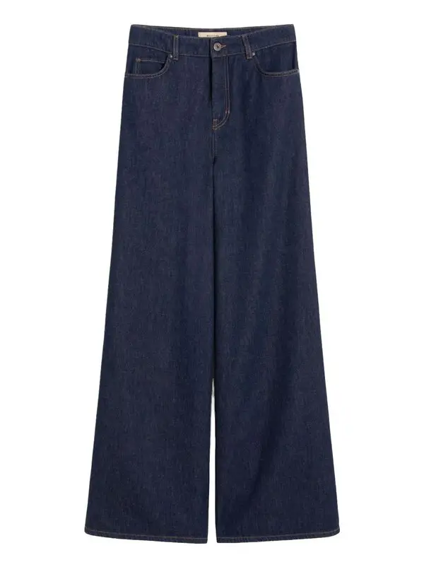 Max Mara Cotton Denim Wide-leg Jeans - Navy
