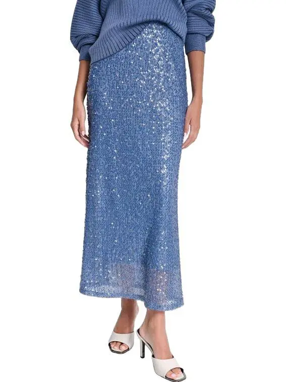 Dkny Sequin Midi Skirt - Liberty Sky