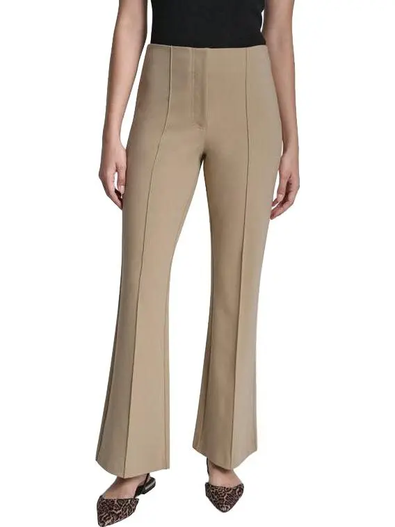 Dkny Front Seam Flare Ponte Trousers - Travertine