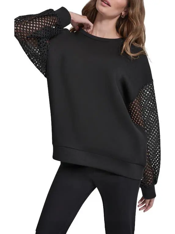 Dkny Fauchet Sleeve Pullover Top - Black/black