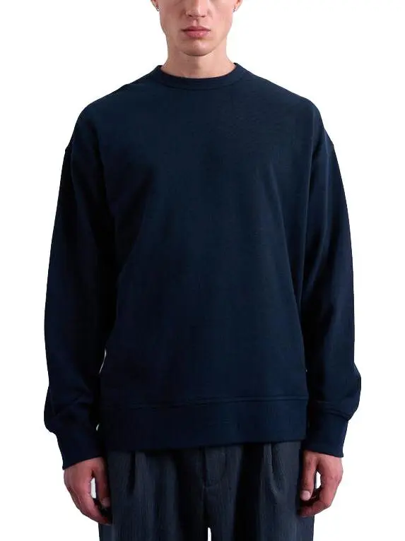 Topman Oversized Cotton Sweatshirt - Navy