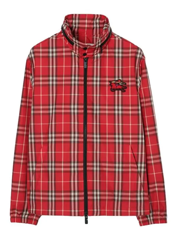 Burberry Checked Jacket - Crayon Red