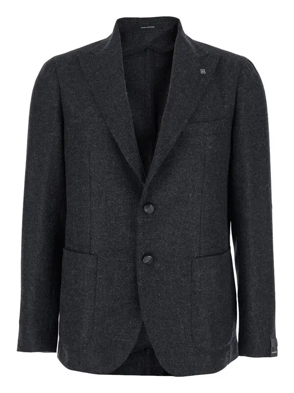 Tagliatore Single-breasted Wool Jacket With Peak Lapels - Black