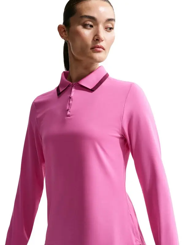 Nike Tour Dri-fit Uv Protection Long-sleeve Golf Polo - Pink