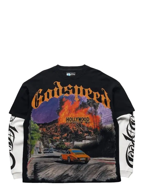 GODSPEED Los Scandalous Layered Tee Shirt - Black