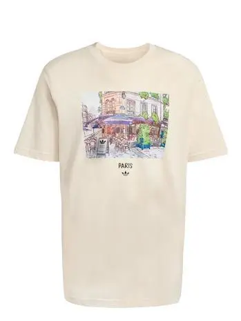 Adidas Painting Paris Street View Graphic T-shirt - Wonder White