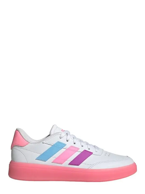 Adidas Courtblock Lace Up Sneakers - Cloud White/beam Pink/clear Sky Blue