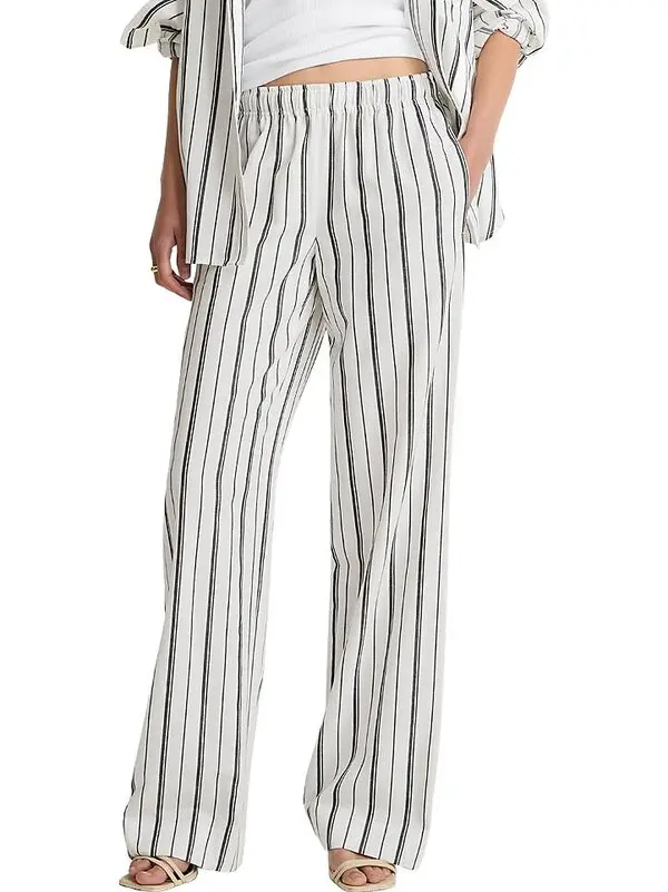 Vince Resort Stripe Drawstring Pants - White/black