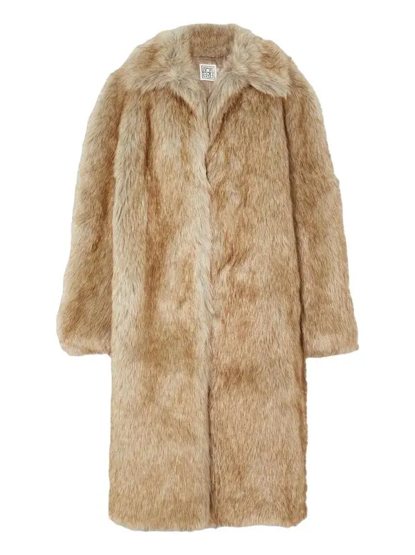 TOTEME Oversized Plush Coat - Beige
