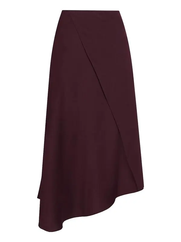 Vince Satin-crepe Midi Skirt - Merlot