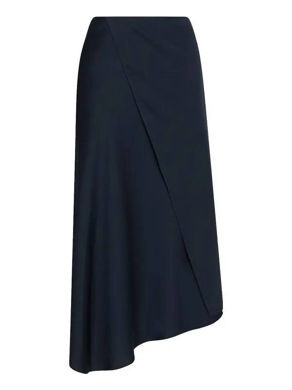Vince Satin-crepe Midi Skirt - Navy