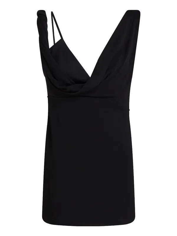 TOTEME Draped Jersey Top - Black