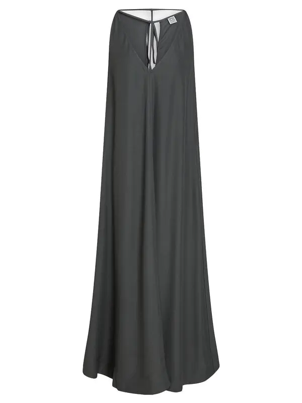 TOTEME Cutout Satin-crepe Maxi Dress - Anthracite