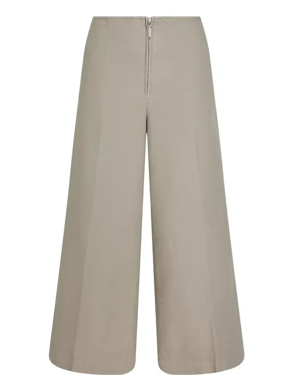 TOTEME Cotton-twill Wide-leg Pants - Stone