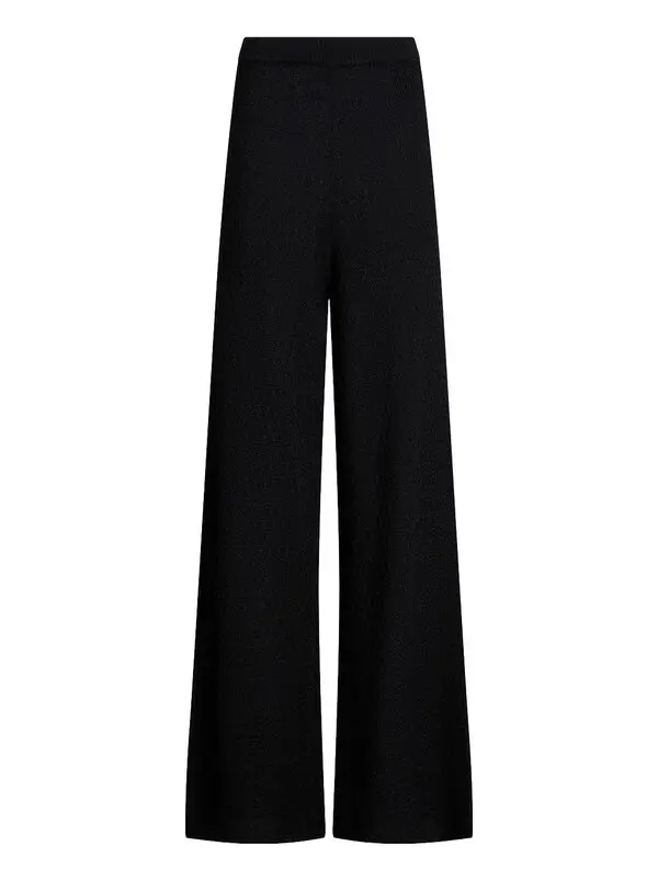 TOTEME Crochet-knit Wide-leg Pants - Black