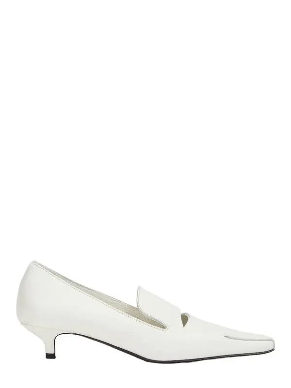 TOTEME Cutout Pebbled Leather Loafers - White