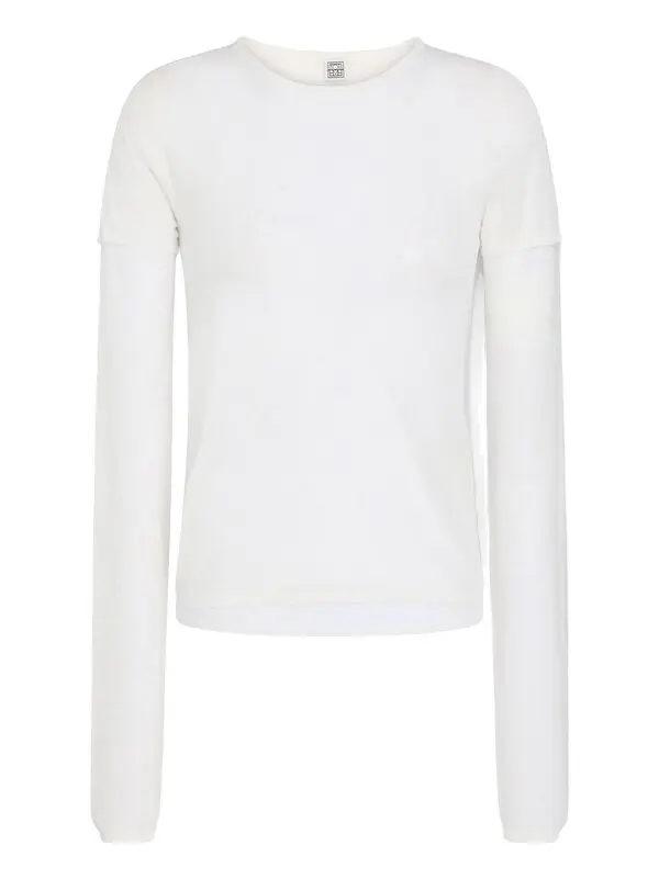 TOTEME Layered Lyocell-blend Top - White