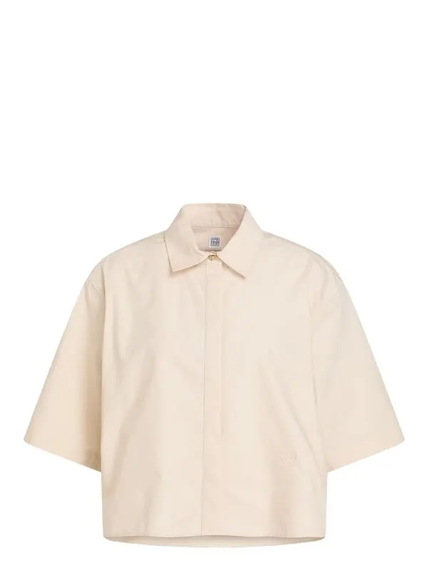 TOTEME Cropped Cotton-poplin Shirt - Beige