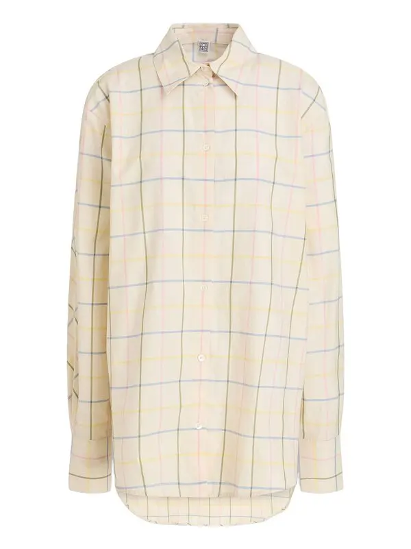 TOTEME Checked Cotton-poplin Shirt - Beige