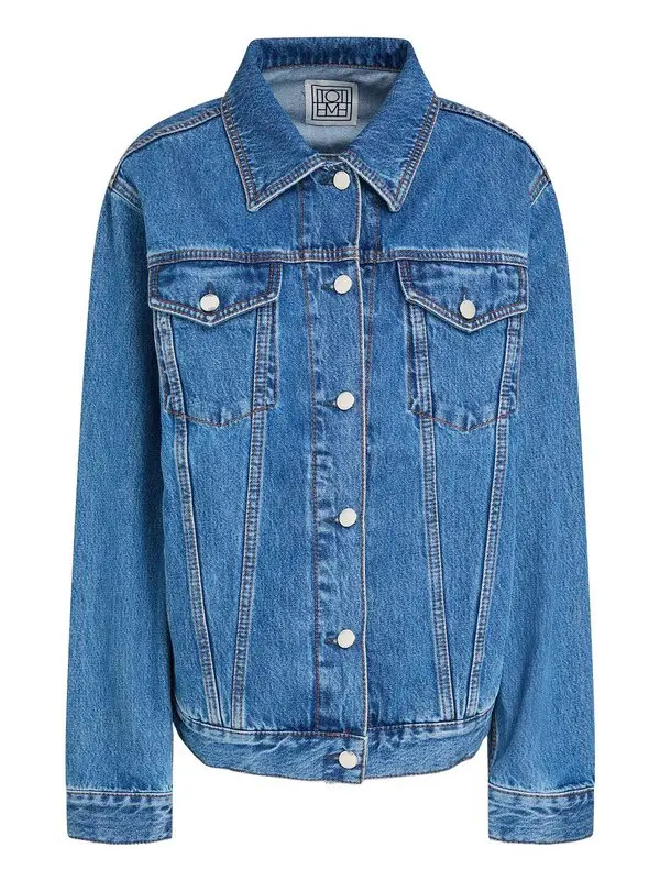 TOTEME Buttoned Denim Jacket - Mid Denim