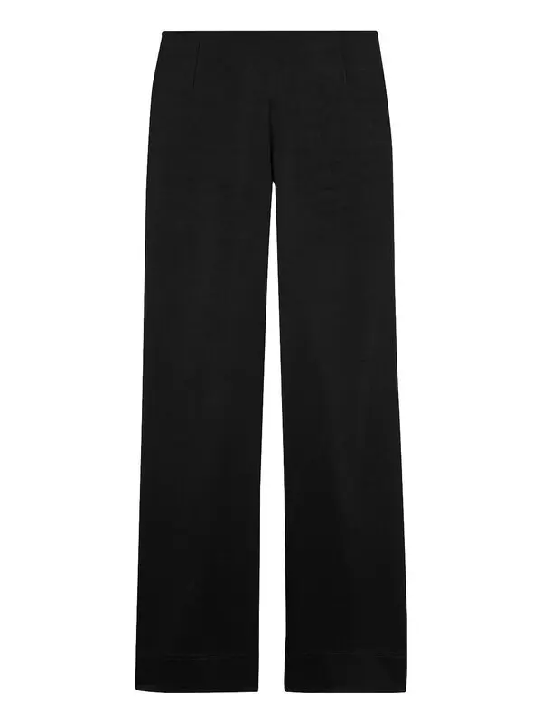 TOTEME Satin-crepe Wide-leg Pants - Black