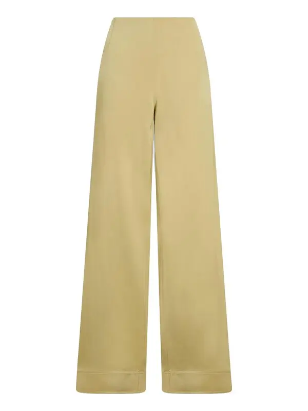 TOTEME Satin-crepe Wide-leg Pants - Sage Green