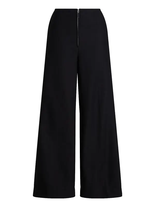 TOTEME Cotton-twill Wide-leg Pants - Black