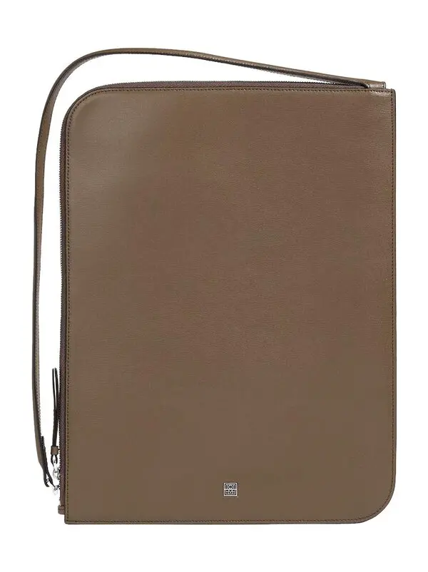 TOTEME Slim Leather Tote - Taupe