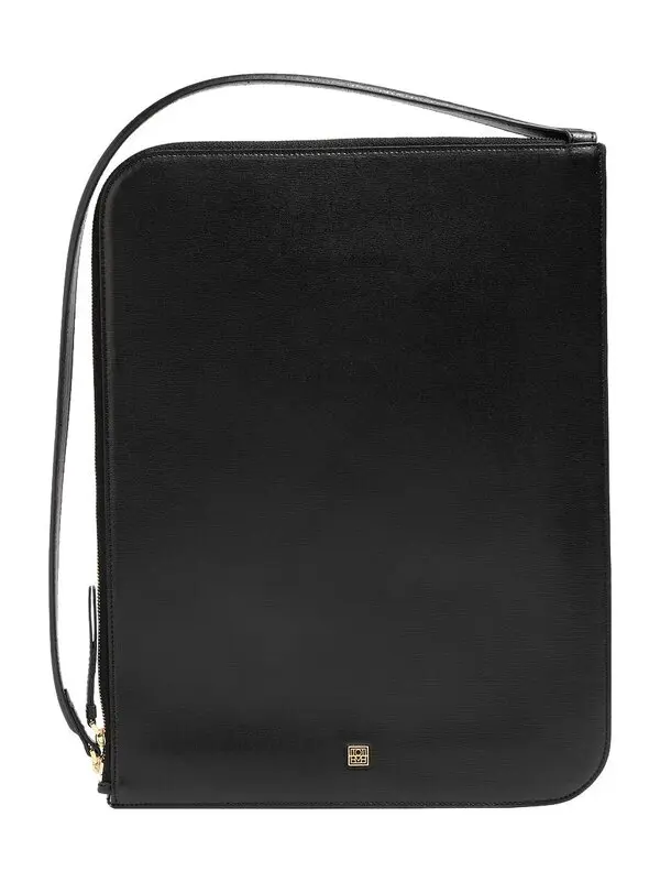 TOTEME Slim Leather Tote - Black
