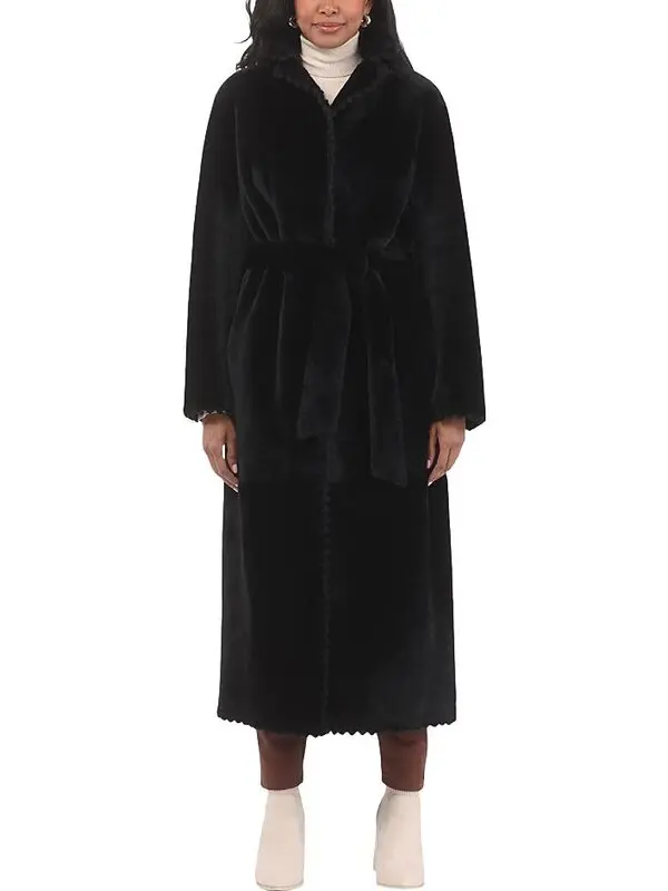 Gorski Reversible Shearling Lamb Coat - Black/black