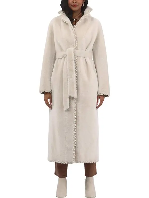 Gorski Reversible Shearling Lamb Coat - Cream/cream
