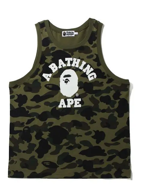A BATHING APE 1st Camo College Tank Top - Green