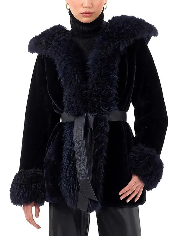 Gorski Reversible Shearling Lamb Jacket - Navy/black