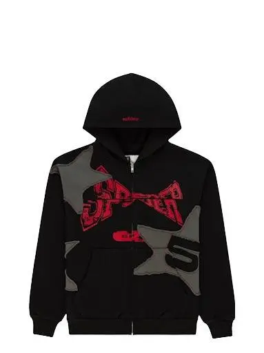 SP5DER Big Star Full Zip Hoodie - Black