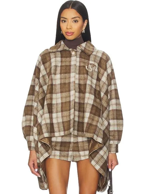 UNDERSTATED LEATHER Plaid Western Cape - Cream & Brown