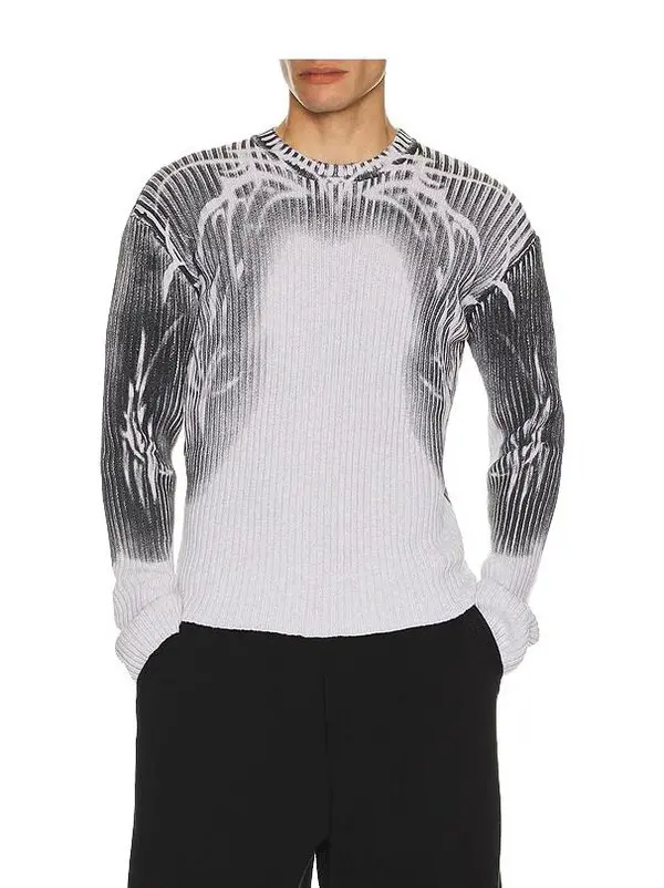 JADED LONDON Tattoo Spray Knit Sweater - Grey