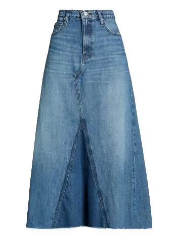 FRAME The Dorothy Flared Denim Skirt - Blue