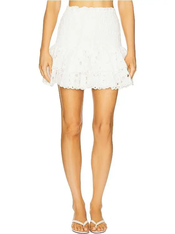 Charo Ruiz Ibiza Nerissa Mini Skirt - White Sealace