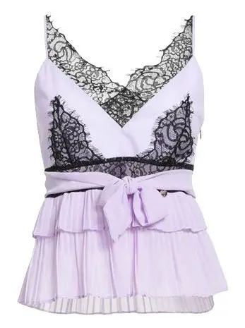 Liu Jo Sleeveless Lace Trim Camisole - Purple