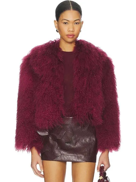 BUBISH Georgina Fur Jacket - Cherry