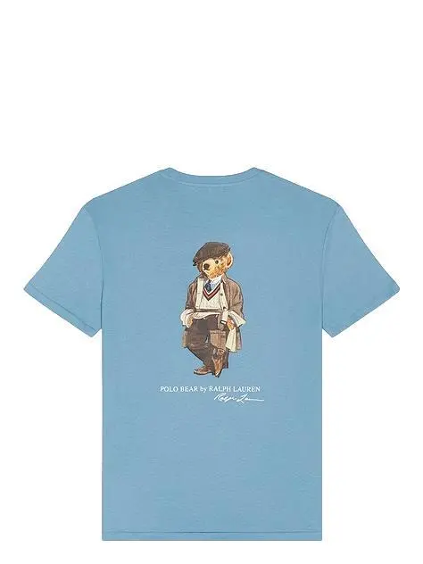 Polo Ralph Lauren Short Sleeve Graphic Heritage Bear T-shirt In Blue - Hatteras Blue