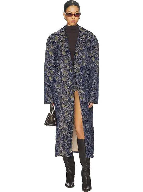 MILKWHITE Long Printed Coat - Multi